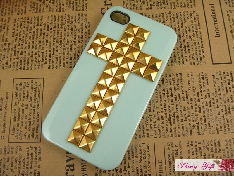 Studded Iphone 4 Case, Iphone 4s Case Stud Cross, Custom Iphone Case ...