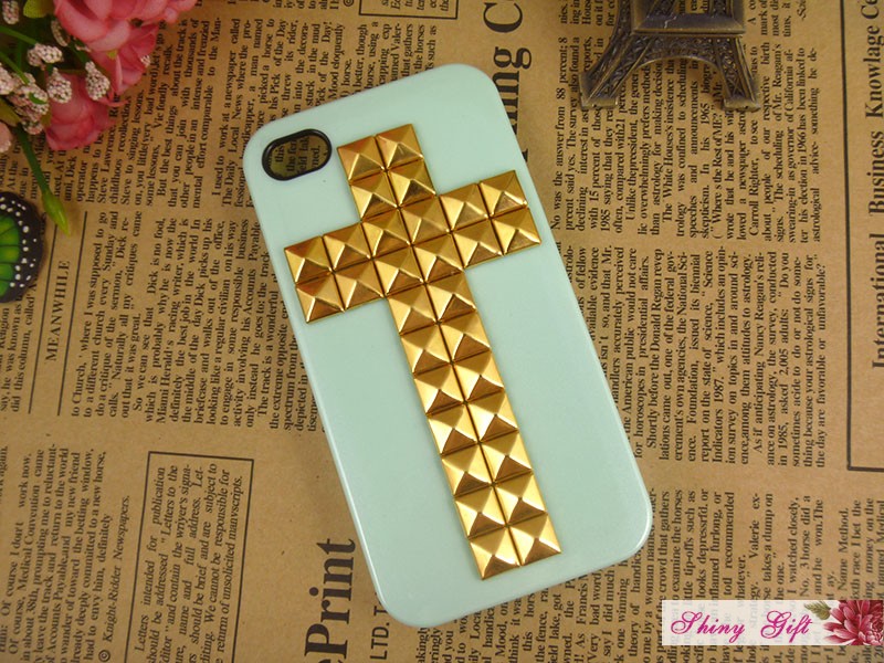 Studded Iphone 4 Case, Iphone 4s Case Stud Cross, Custom Iphone Case ...
